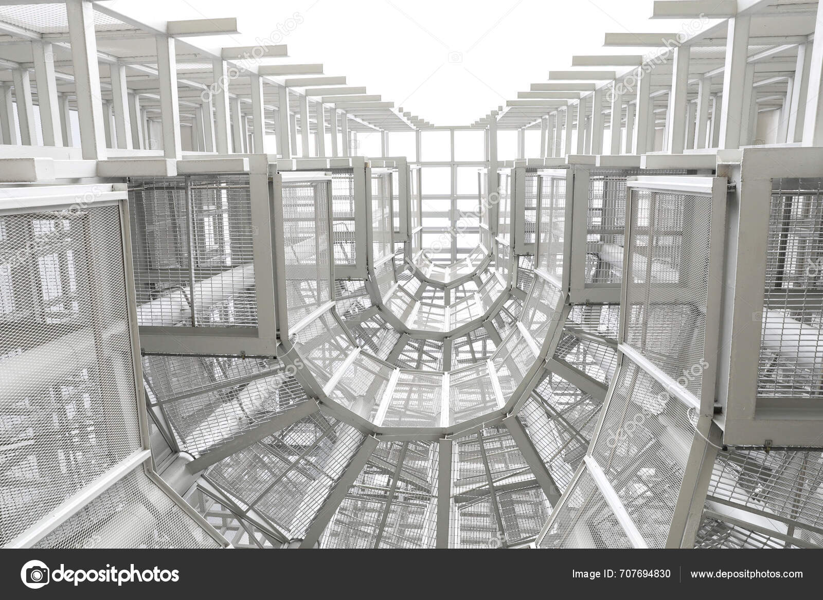 White Steel Frame Structure Surrounding Walls Lined Steel Grids Tha ...