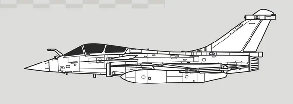 Dassault Rafale. Dibujo vectorial de luchador multifunción. Vista ...