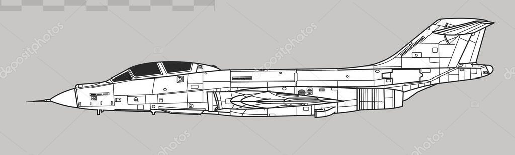 McDonnell F-101B Vudú. Dibujo vectorial del interceptor supersónico ...