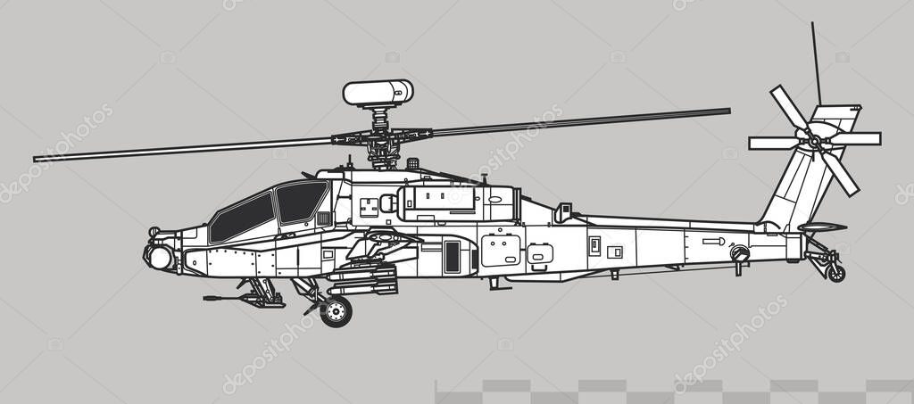 Boeing AH-64D Apache Longbow, AgustaWestland Apache. dibujo vectorial ... Boeing AH-64D Apache Longbow, AgustaWestland Apache. dibujo vectorial ...