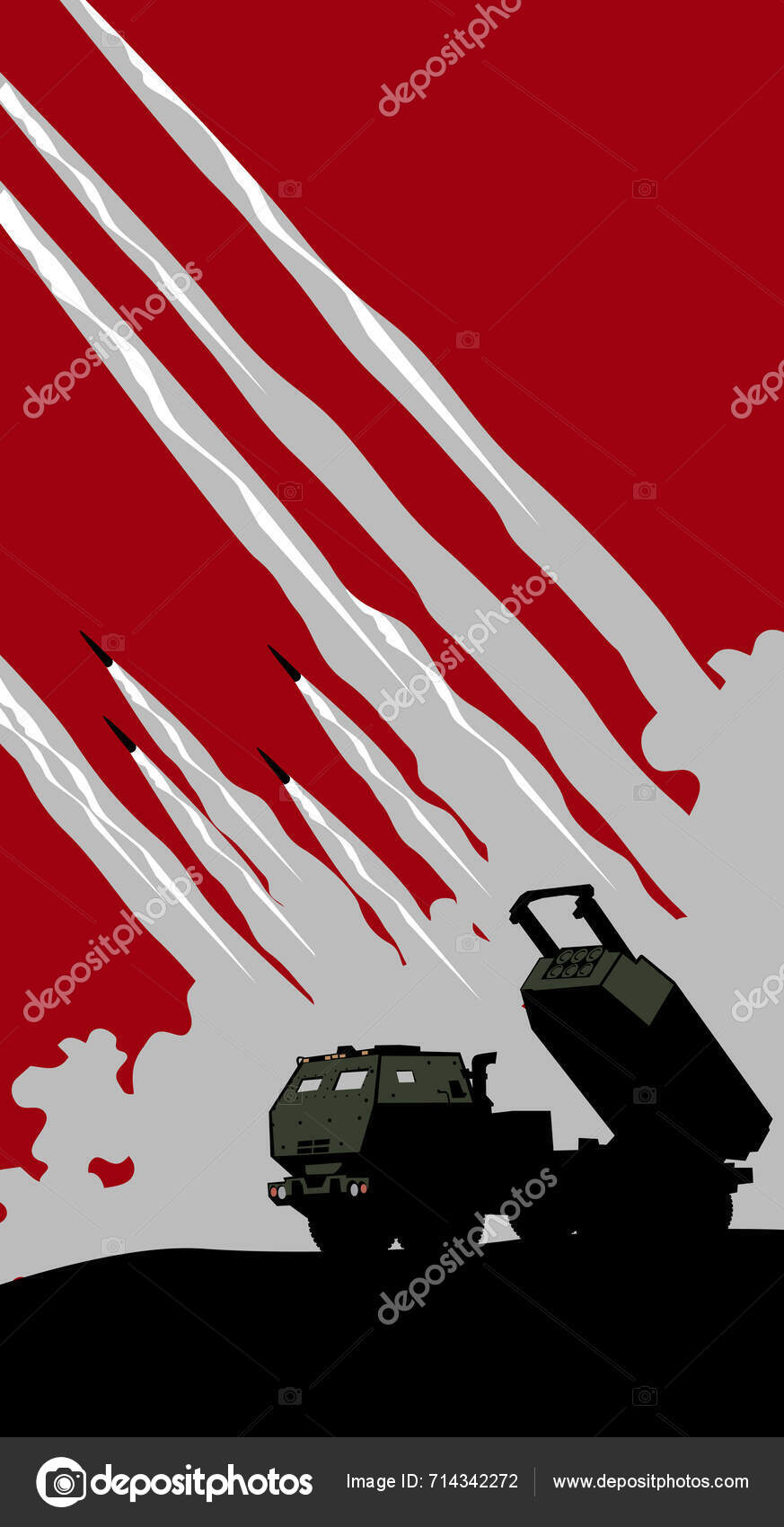 Rocket Salvo M142 Himars Multiple Rocket Launcher Vector Image Prints ...
