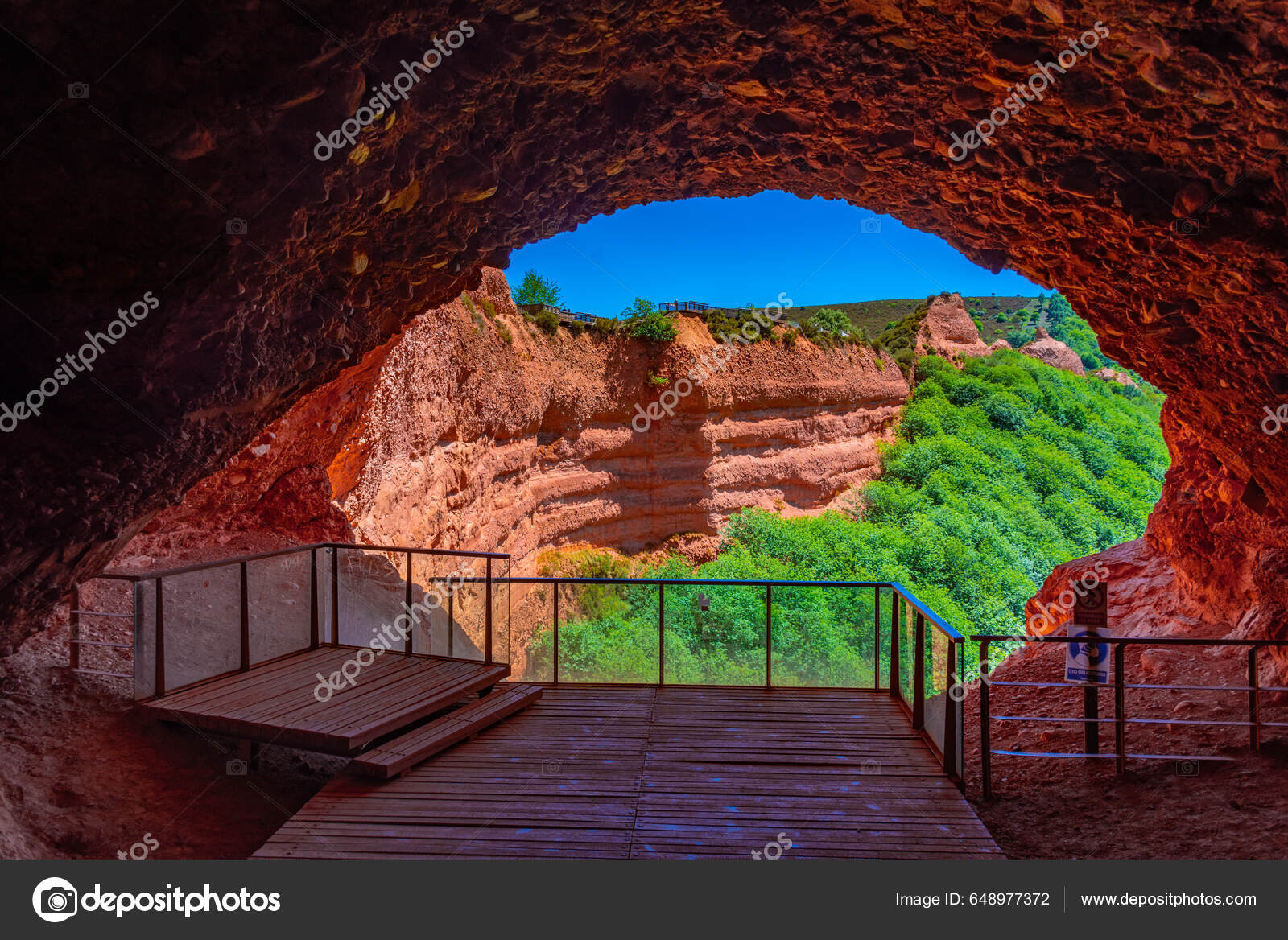 Open End Ancient Tunnel Las Medulas Ancient Gold Mining Site — Stock ...