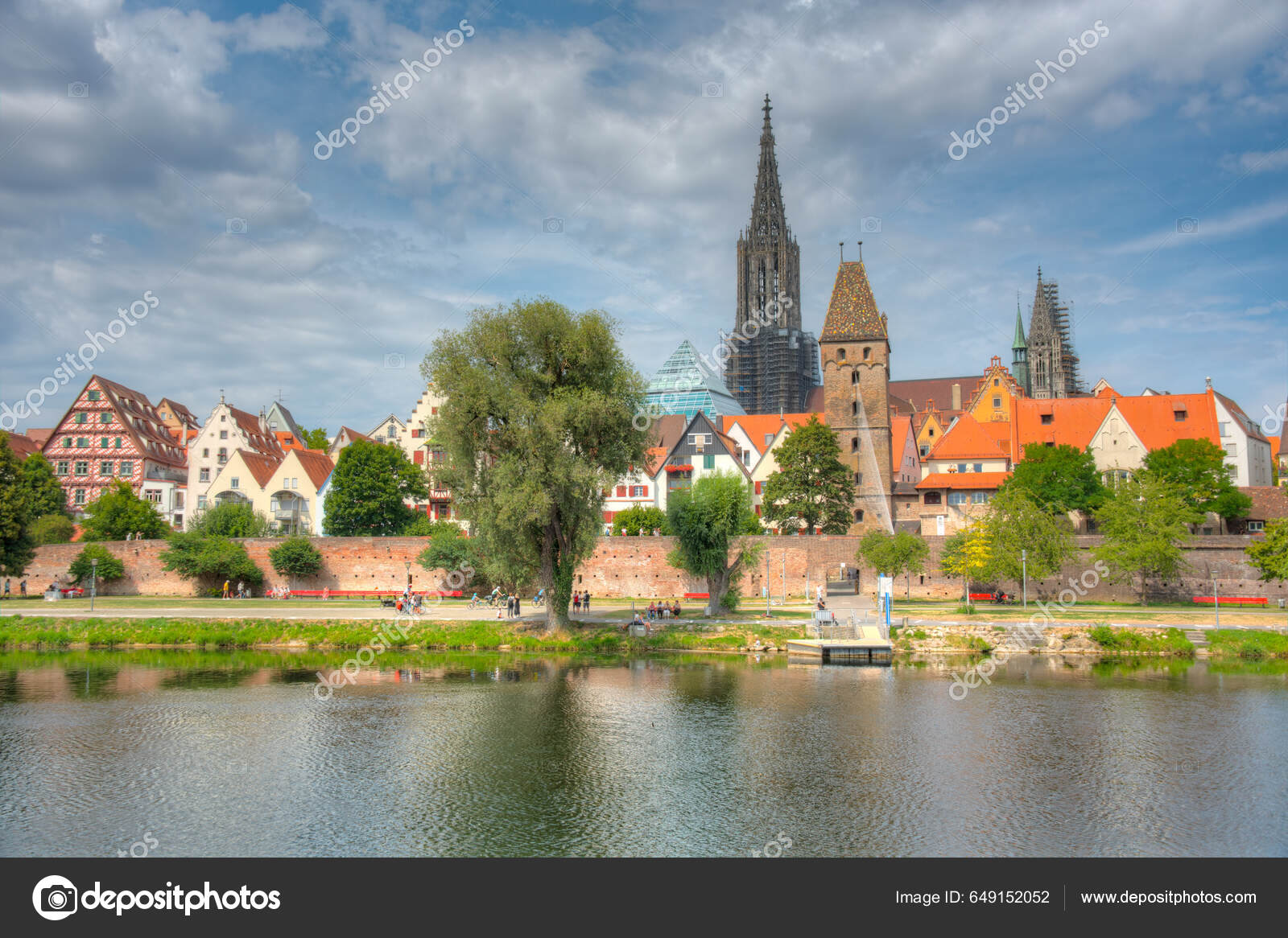 Cityscape German Town Ulm Reflecting River Danube Stock Photo by ...