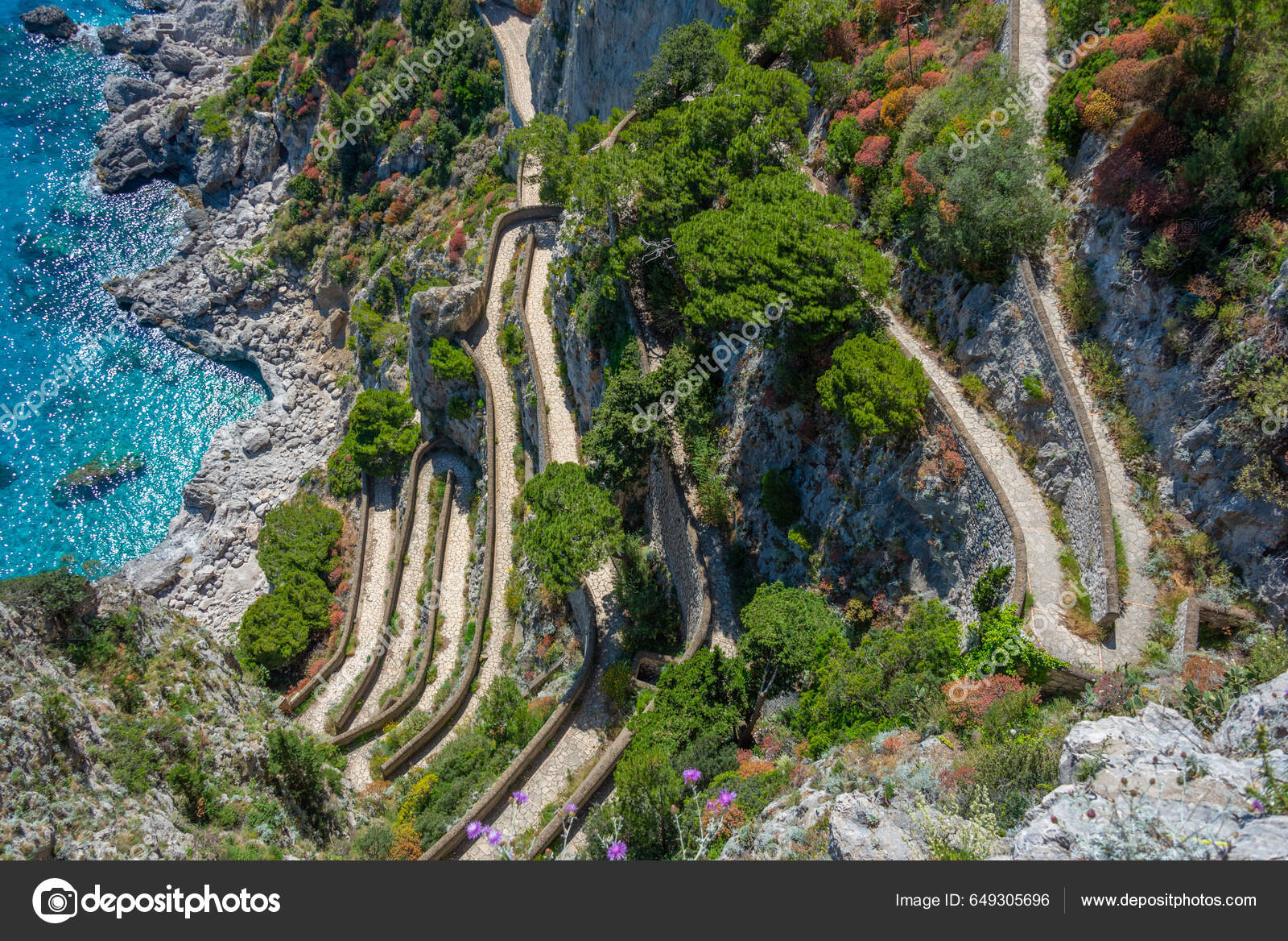 Krupp Bending Rocky Landscape Italian Island Capri — Stock Photo ...
