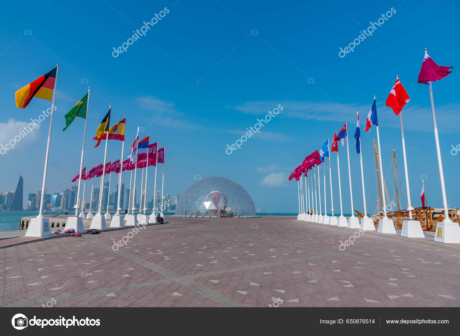 Doha Qatar January 2022 World Cup Clock Doha Qatar — Stock Editorial ...