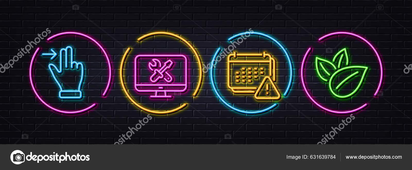 Touchscreen Gesture Notification Repair Minimal Line Icons Neon Laser Lights Stock Vector by ...