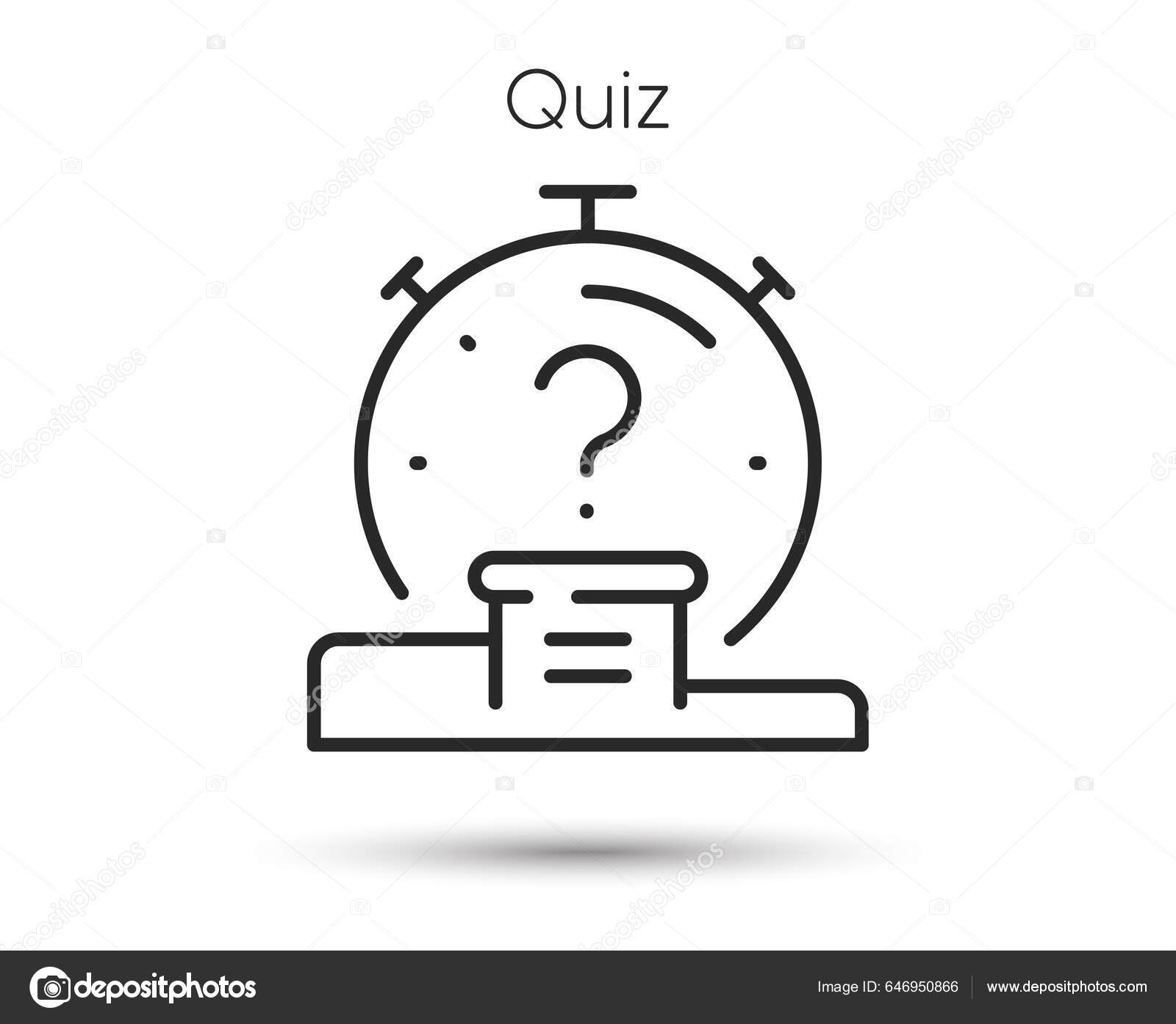 Quiz Line Icon Timer Question Mark Faq Time Symbol Illustration Stock ...