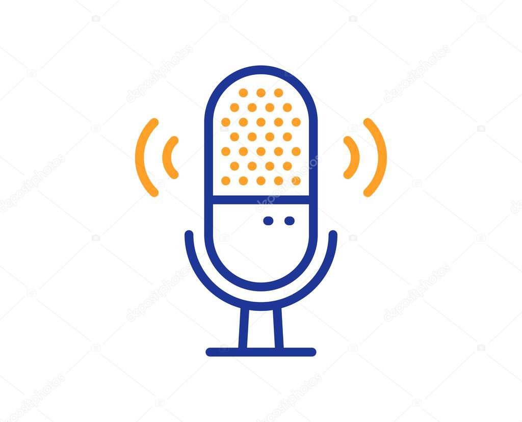 Icono de línea de micrófono. Signo de micrófono. Símbolo del ...