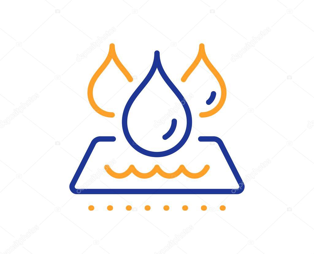 Icono de línea impermeable. Signo resistente al agua. Deja caer el ...