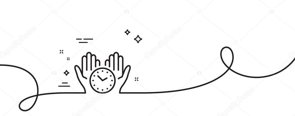 Icono de línea de tiempo seguro. Continuo una línea con rizo. Señal de ...