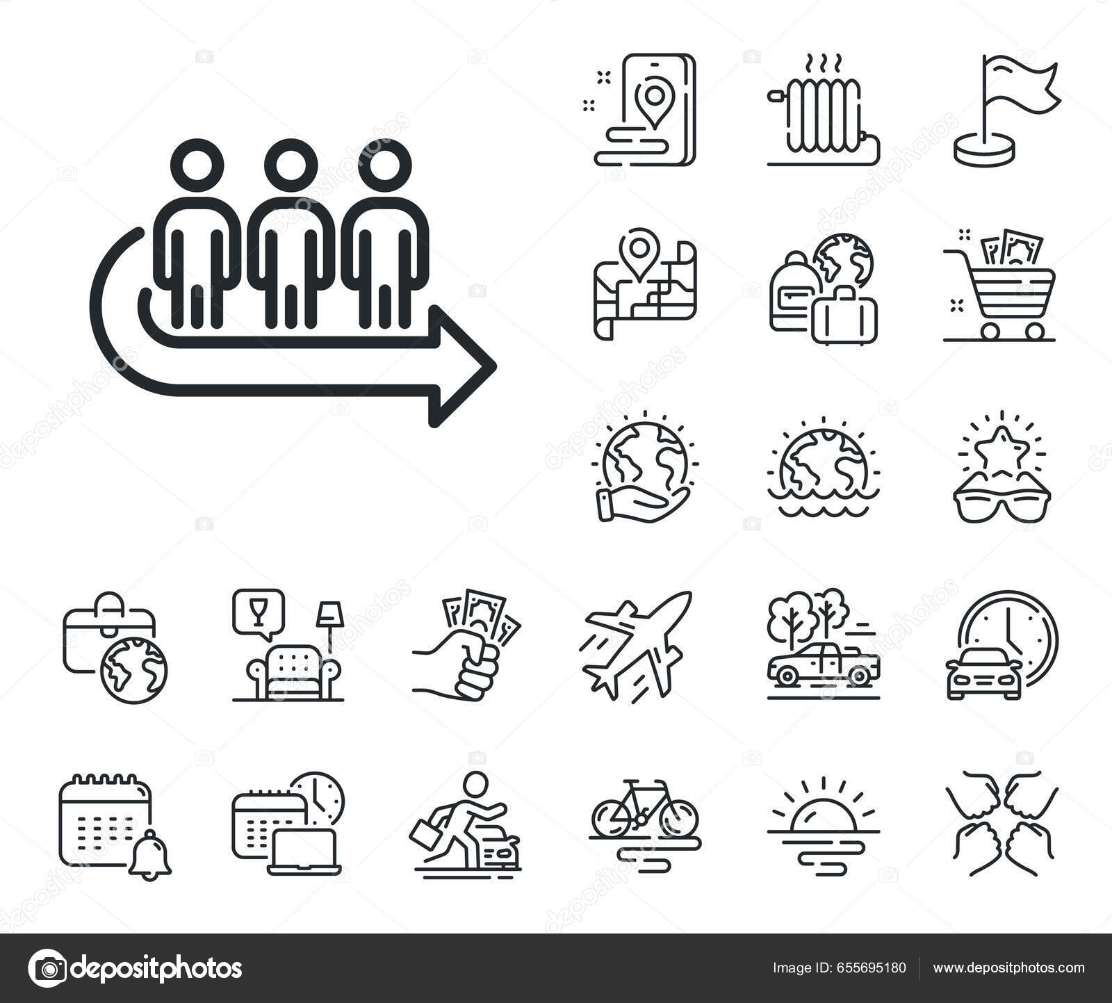 People Waiting Sign Plane Jet Travel Map Baggage Claim Outline Stock ...