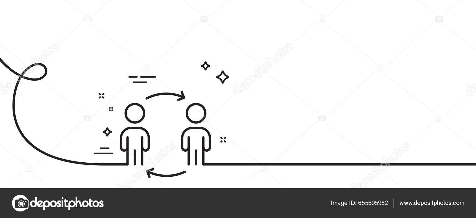 Teamwork Workflow Line Icon Continuous One Line Curl Business Partnership Stock Vector by ...