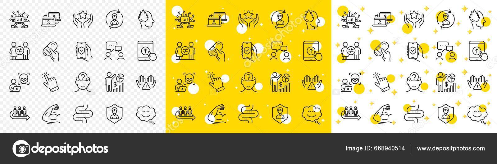 Outline People Chatting Teamwork Cyber Attack Line Icons Pack Web Stock Vector by ©Blankstock ...
