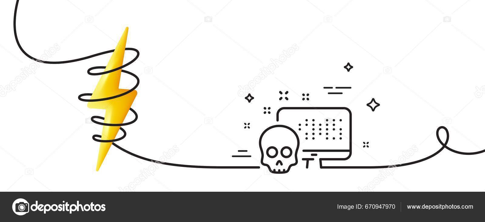 Cyber Attack Line Icon Continuous One Line Curl Ransomware Threat Stock Vector by ©Blankstock ...