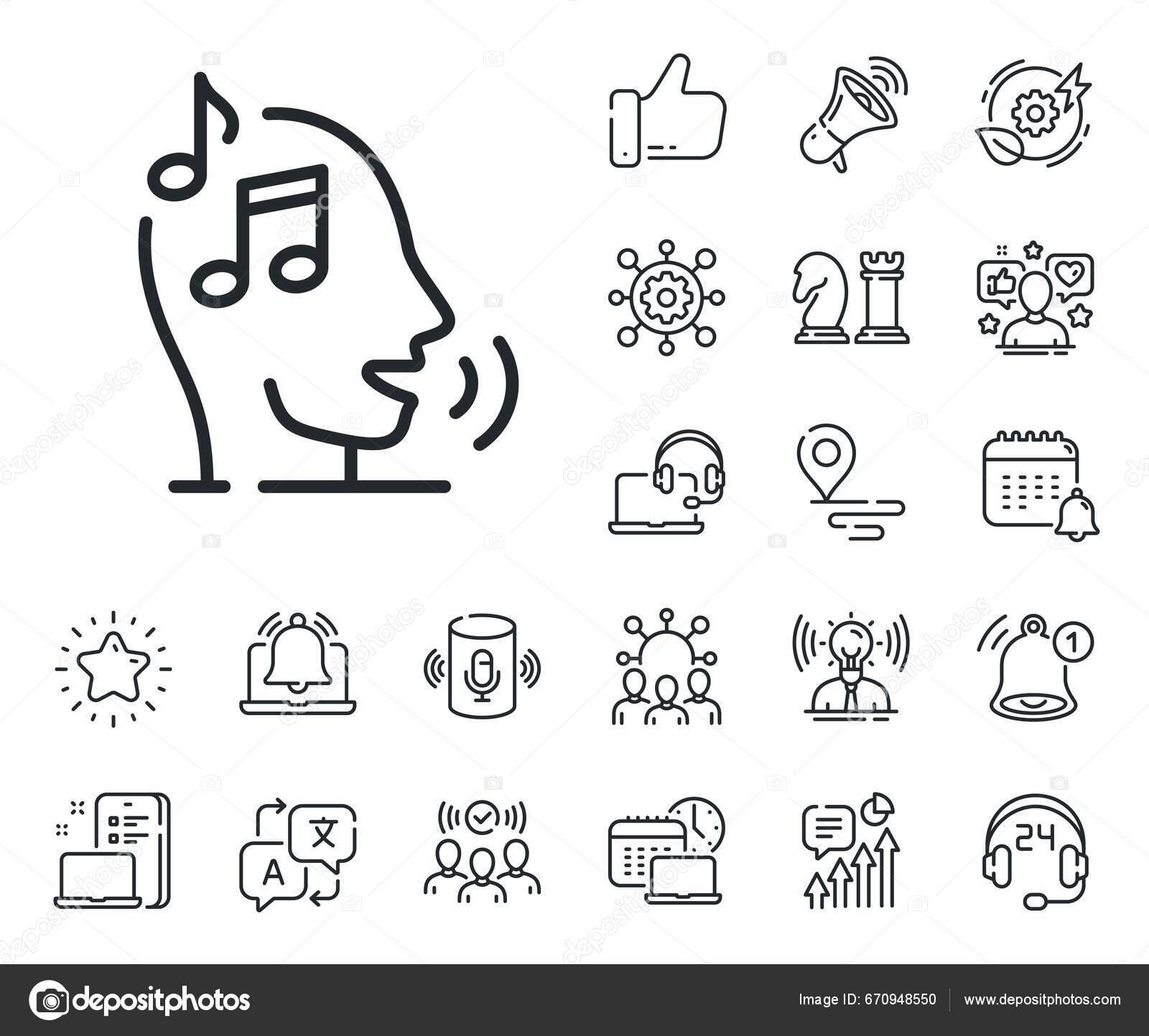 Audio Message Sign Place Location Technology Smart Speaker Outline Icons Stock Vector By