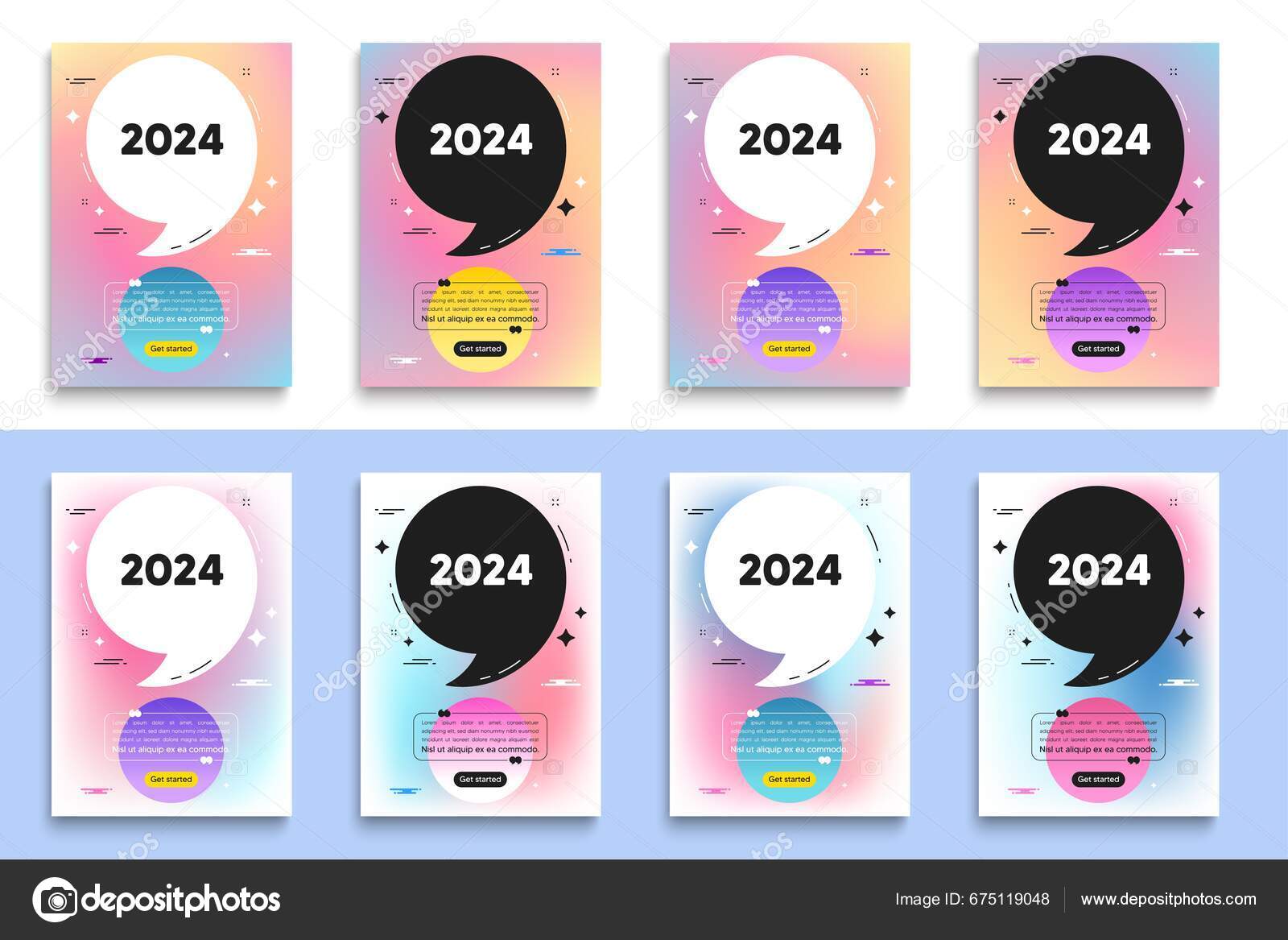 2024 Year Icon Poster Frame Quote Event Schedule Annual Date Stock ...