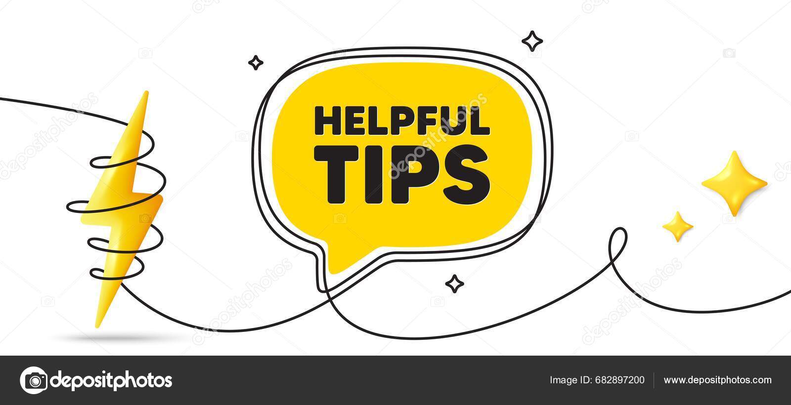 Helpful Tips Tag Continuous Line Art Banner Education Faq Sign Stock ...