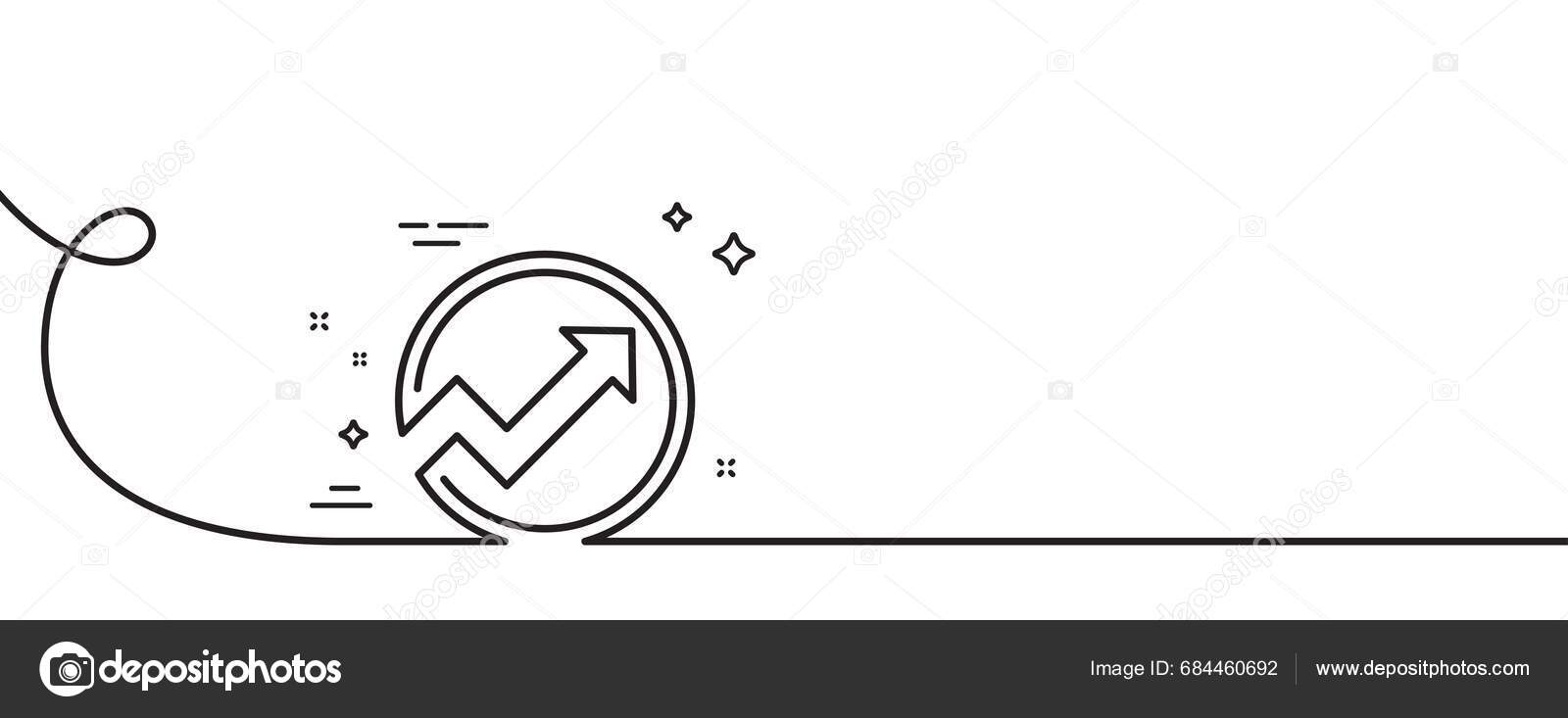 Chart Line Icon Continuous One Line Curl Report Graph Sales Stock Vector by ©Blankstock 684460692