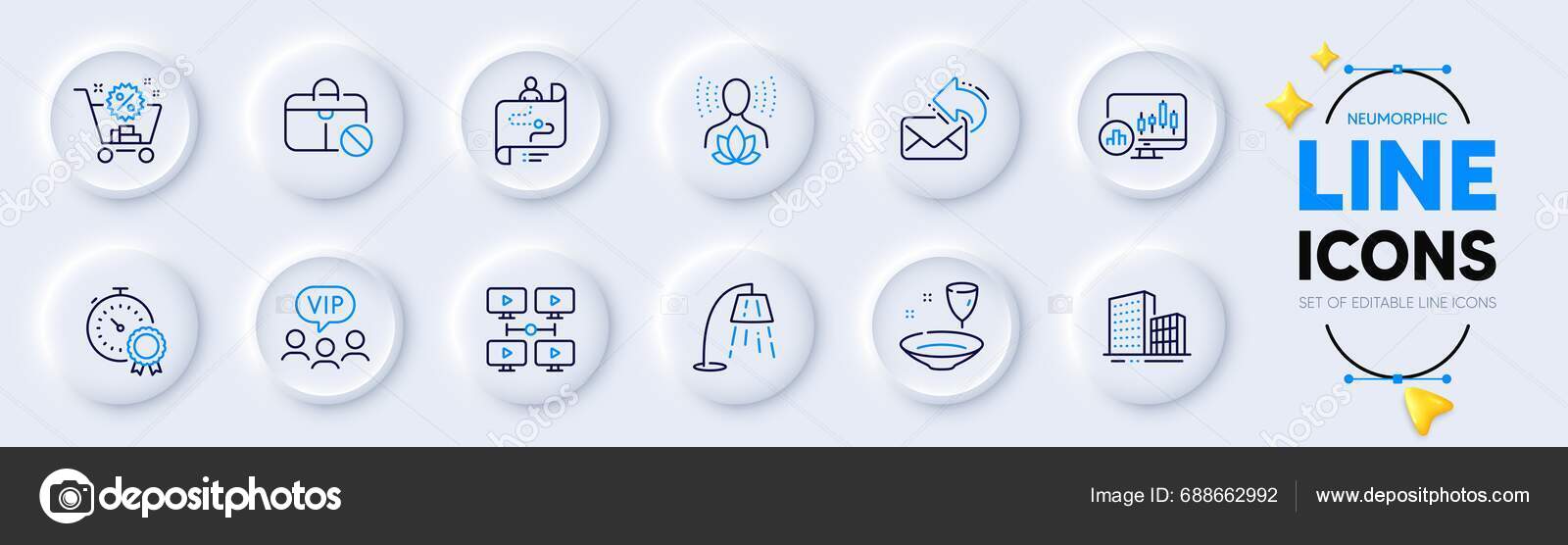 Yoga Balance Shopping Cart Journey Path Line Icons Web App Stock Vector by ©Blankstock 688662992