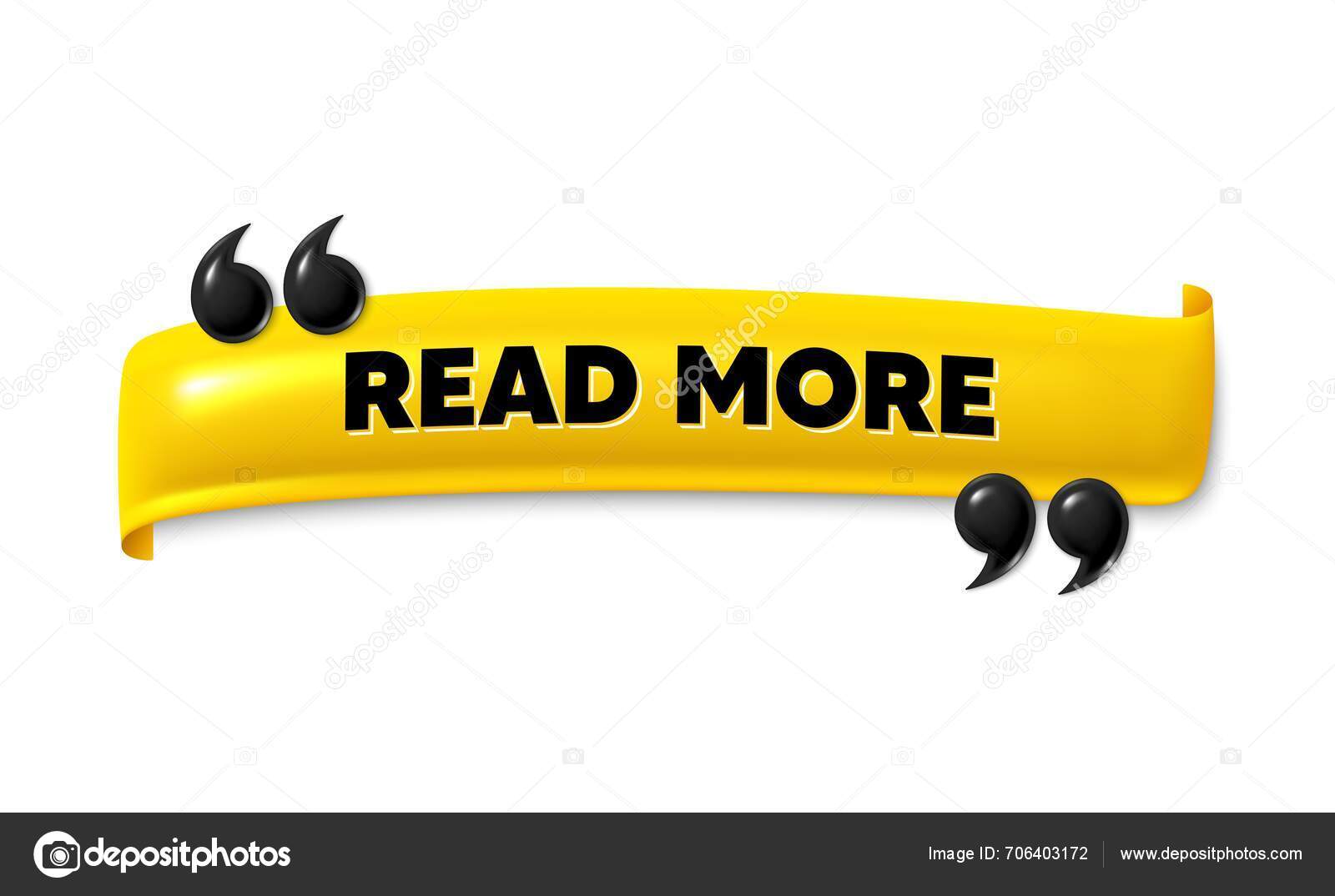 Ribbon Banner Double Quotes Read More Symbol Navigation Sign Get Stock ...