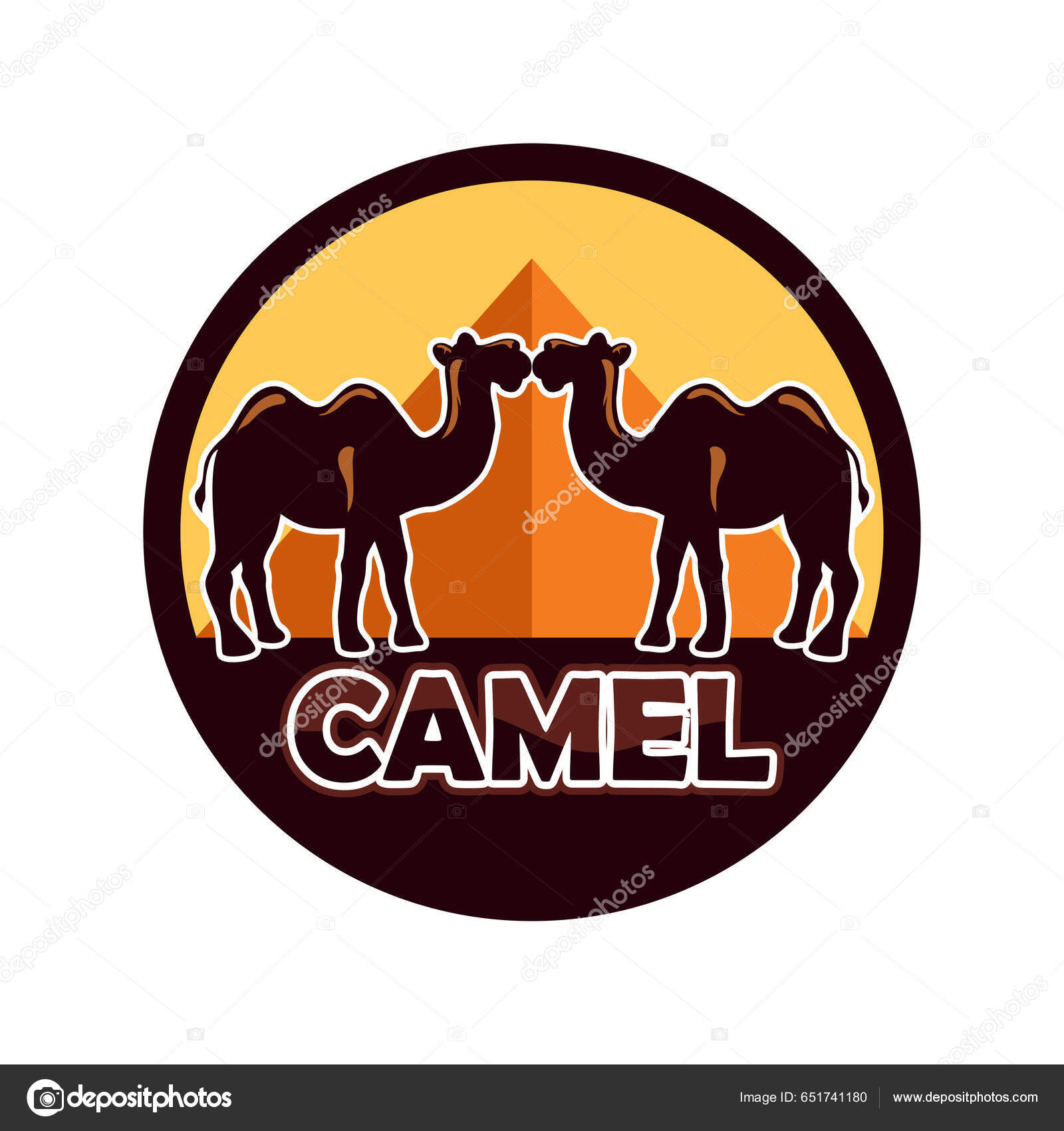 Kamel Logo Isoliert Auf Weißem Hintergrund Vektorillustration Stock ...