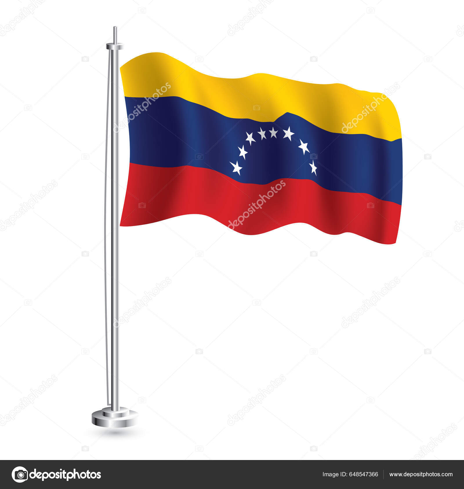 Bandera Venezuela Bandera Realista Aislada Venezuela País Asta Bandera ...