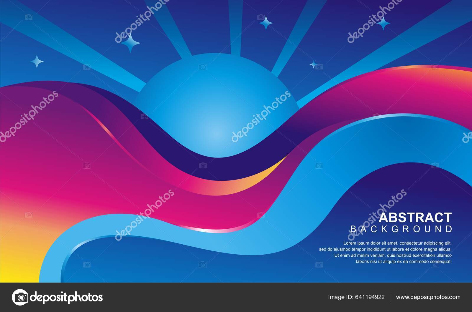 Abstract Wave Background Vector Sun Design Concept Stock Vector by ...
