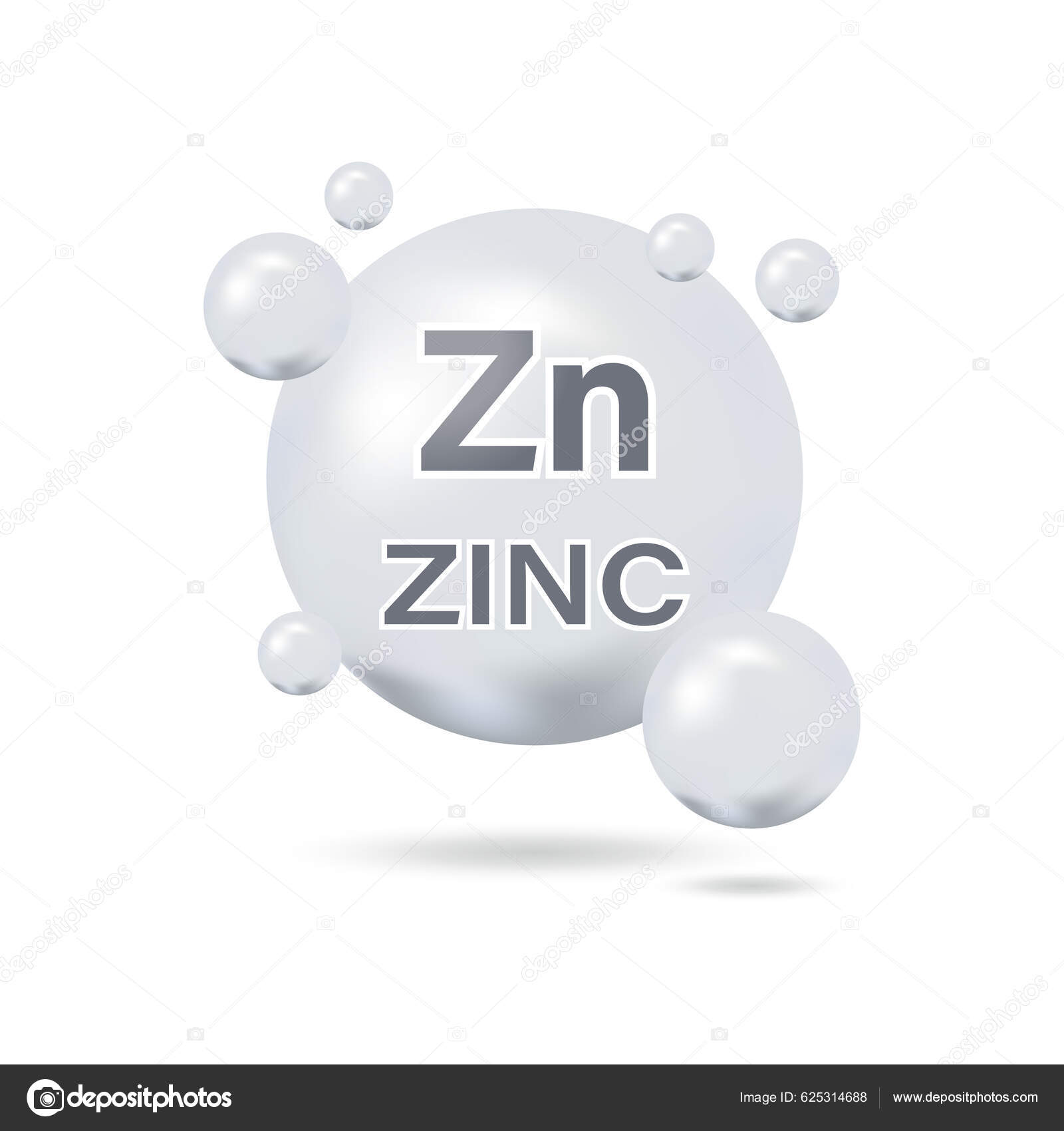 Zinc Mineral Icon Highlighted White Background Vector Illustration Food ...