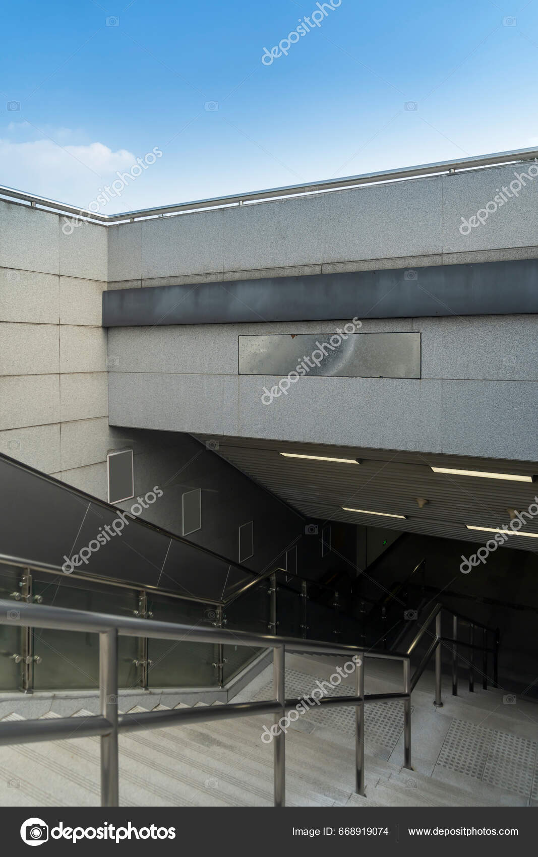 Public Staircase Station Mall Exit Entrance Emergency — Stock Photo ...