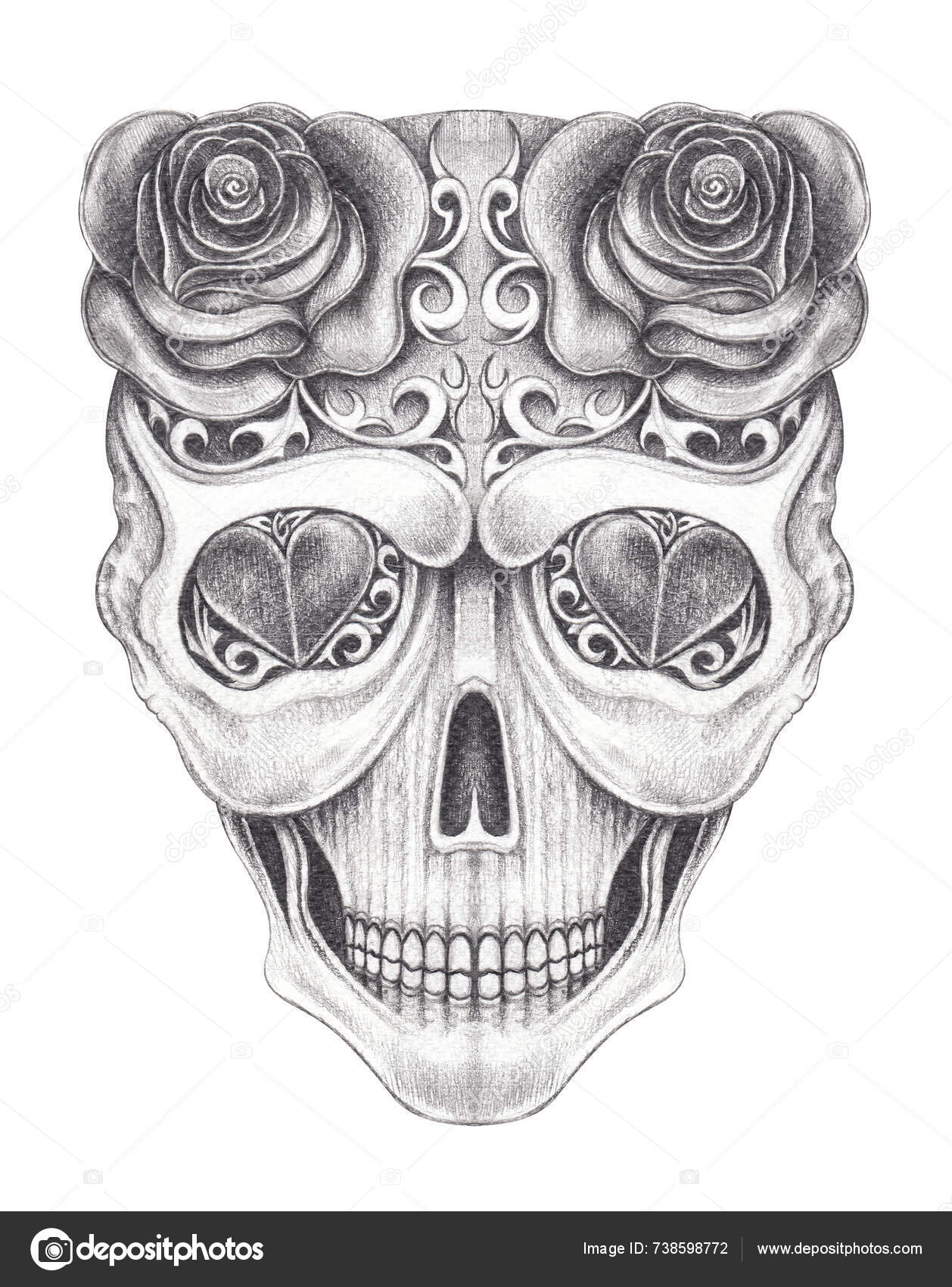Sugar Skull Day Dead Hand Drawing Paper — Stock Photo © eviltoun.gmail ...