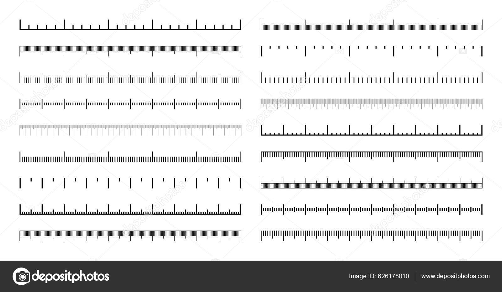 Various Measurement Scales Divisions Realistic Scale Measuring Length ...