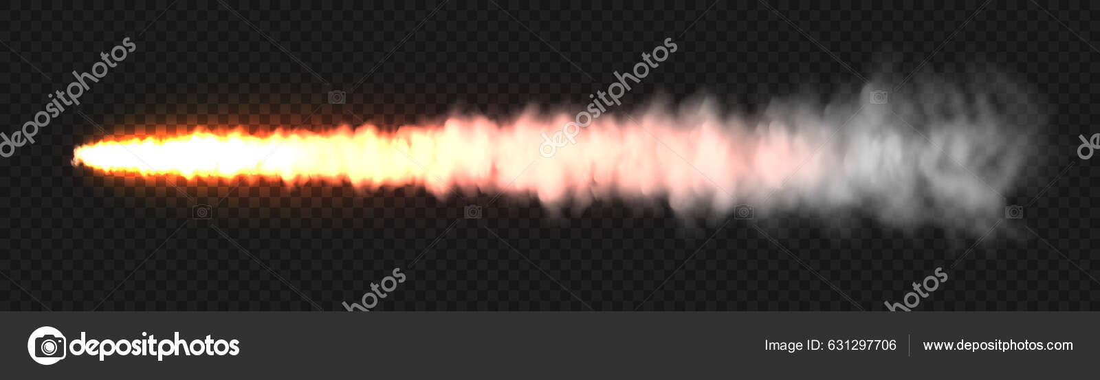 Realistic White Smoke Fire Space Rocket Launch Trail Fire Burst Stock ...