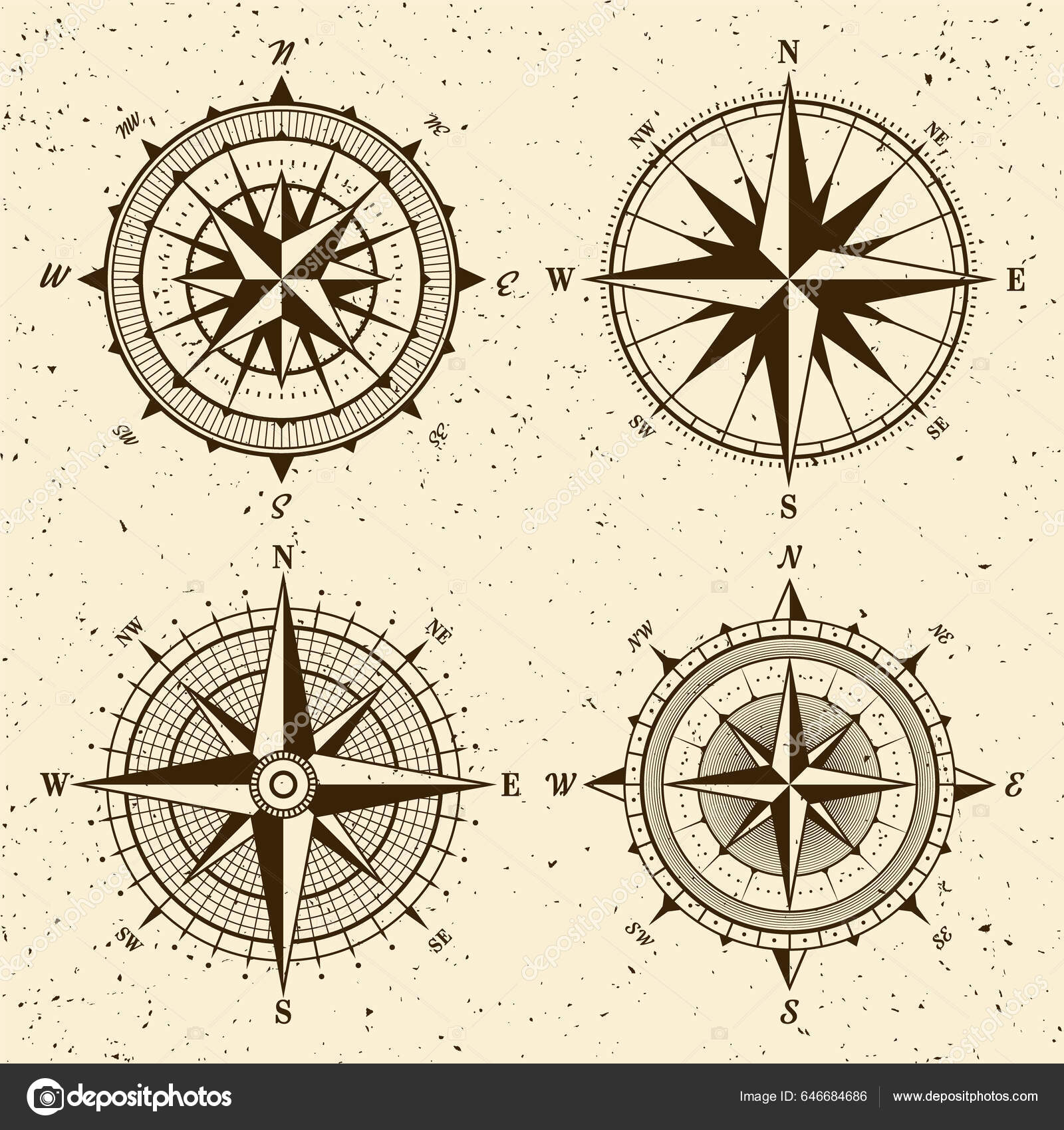 Antique Compass Drawing