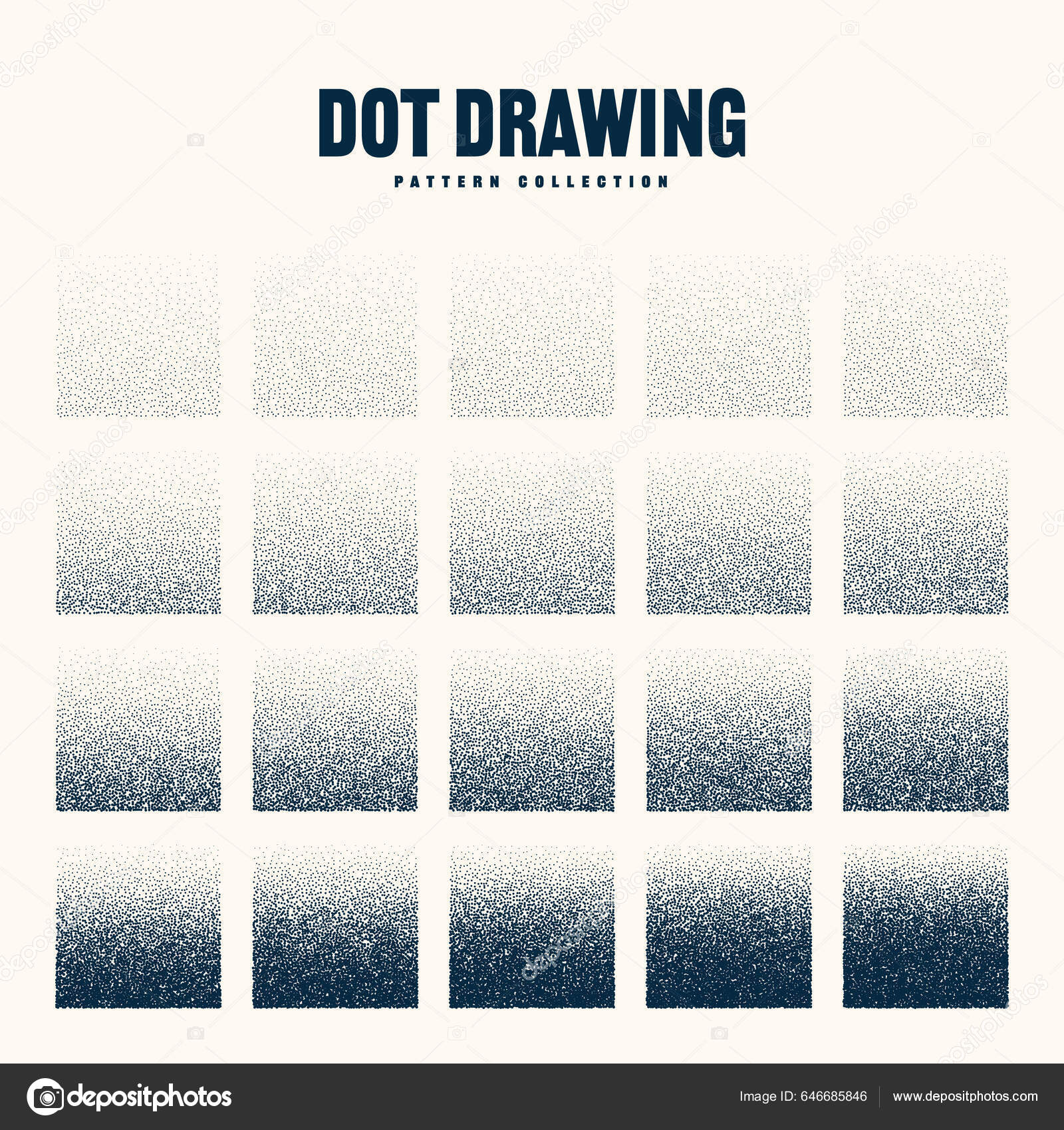 Firkantede Stiplede Objekter Vintage Stipple Elementer Stippende ...