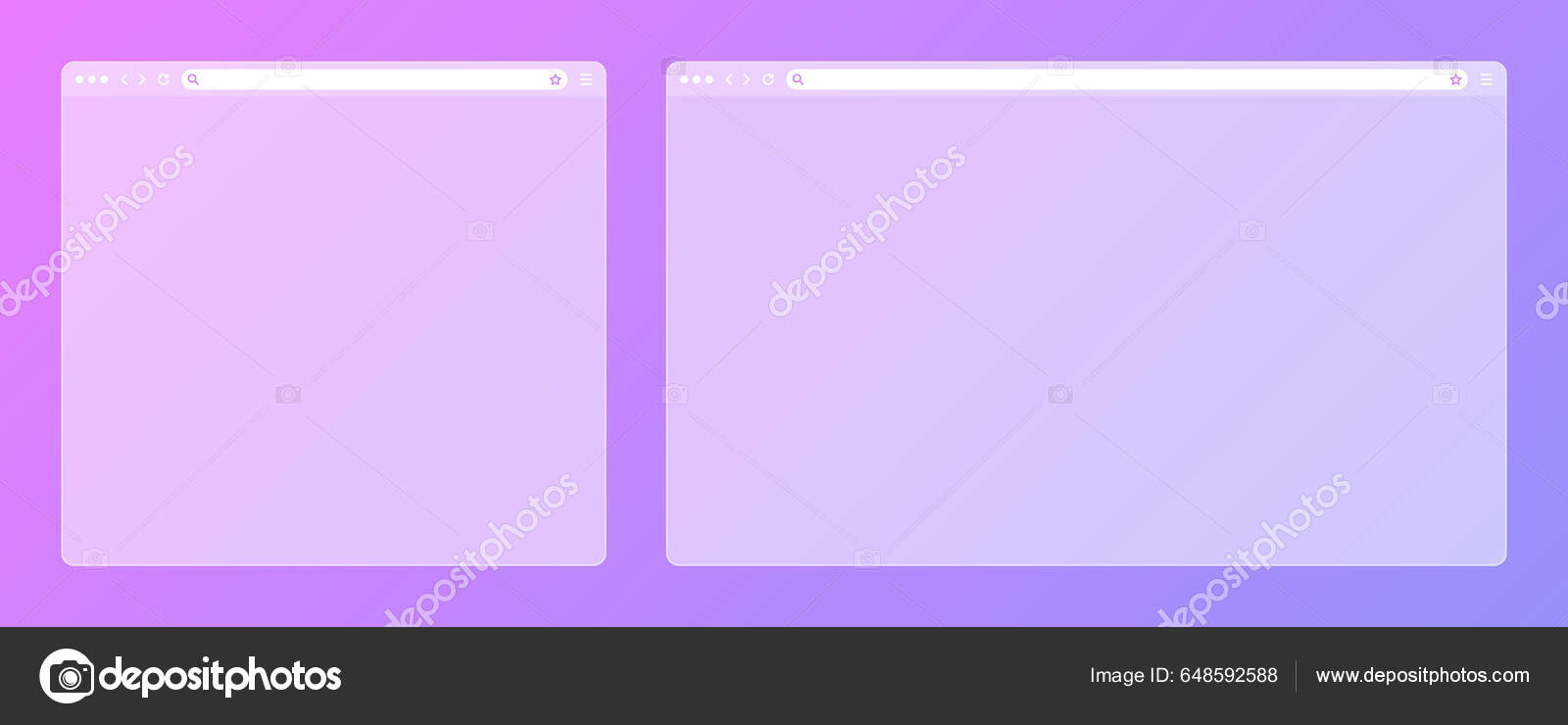 Blank Transparent Web Browser Window Toolbar Search Field Colorful ...