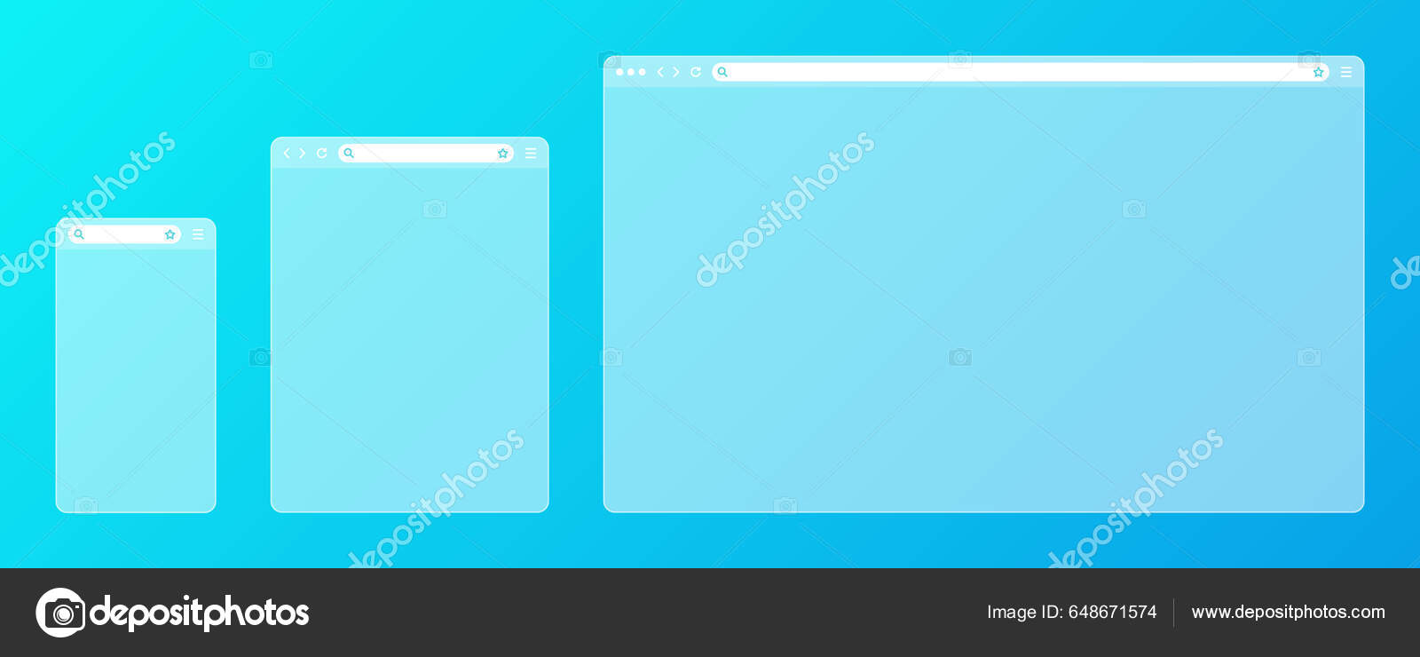 Blank Transparent Web Browser Window Toolbar Search Field Colorful ...