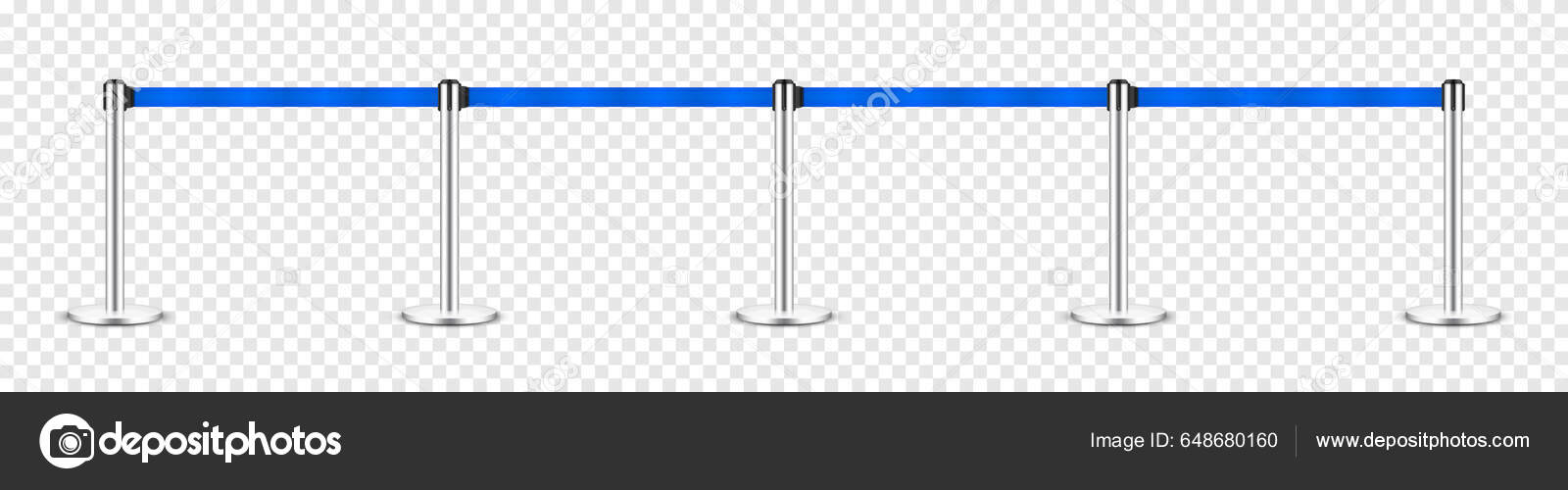 Realistic Blue Retractable Belt Stanchion Crowd Control Barrier Posts ...