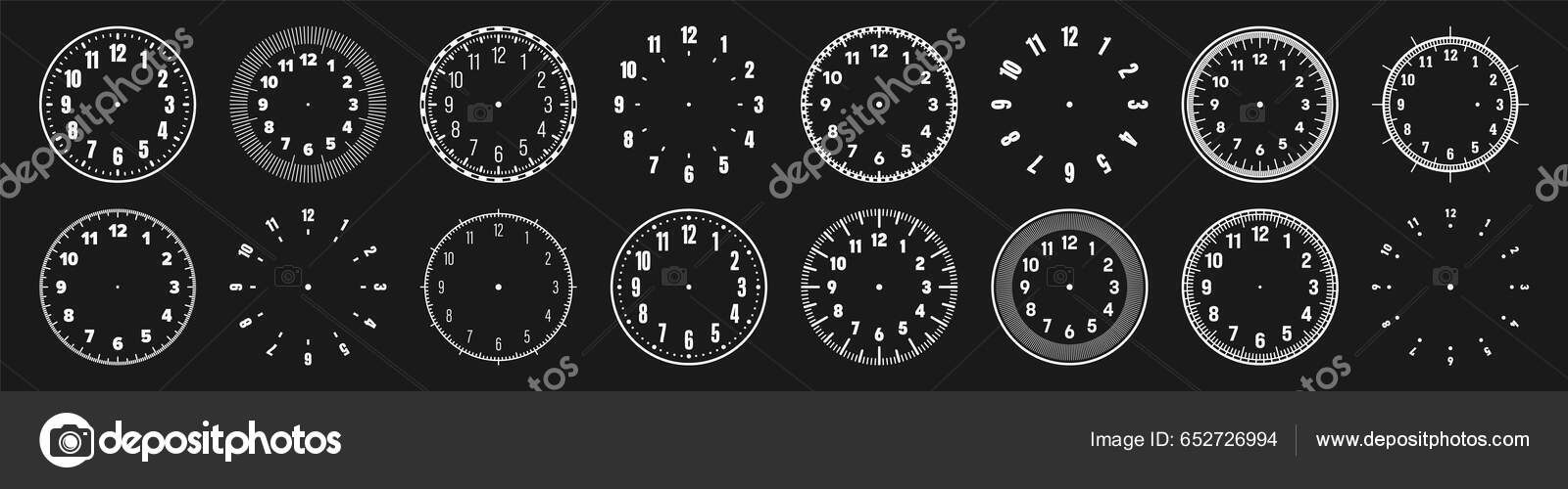 Jam Mekanis Wajah Dengan Angka Arab Bezel Putih Jam Tangan Vektor Stok ...