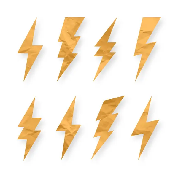 Lightning Bolt Crumpled Paper Texture Cardboard Flash Symbol ...