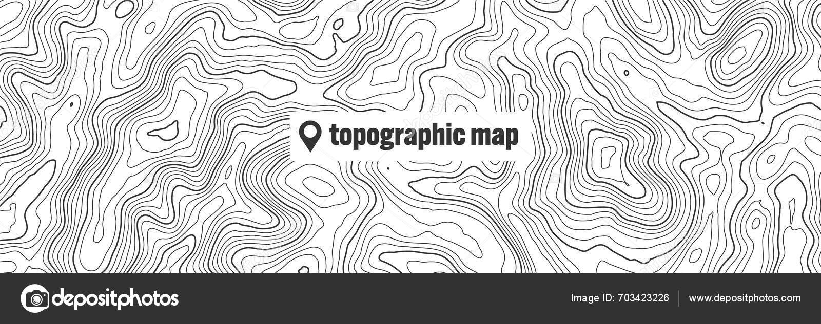 Topographic Map Contour Lines Geographic Terrain Grid Relief Height ...