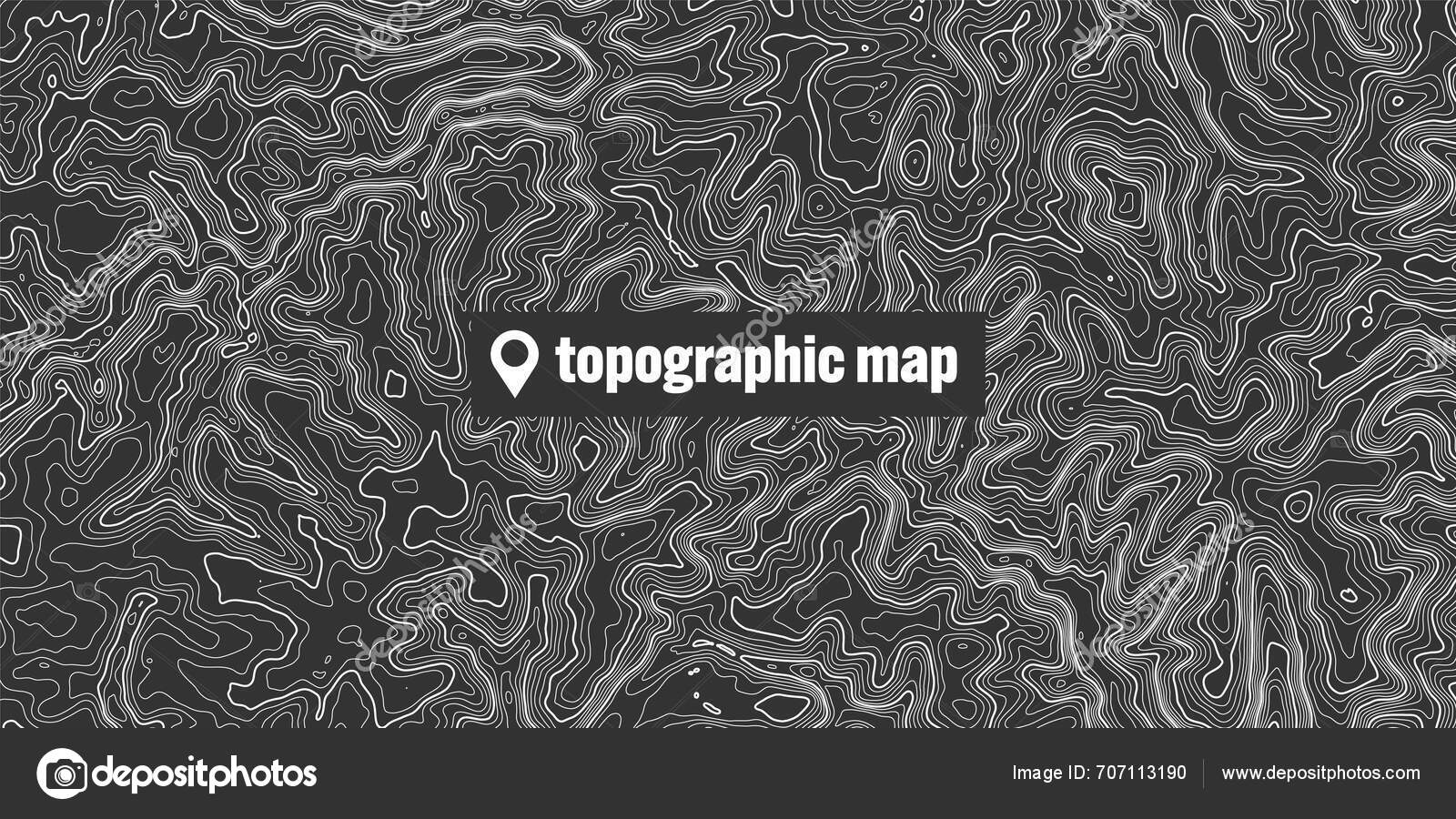 Topographic Map Contour Lines Geographic Terrain Grid Relief Height ...