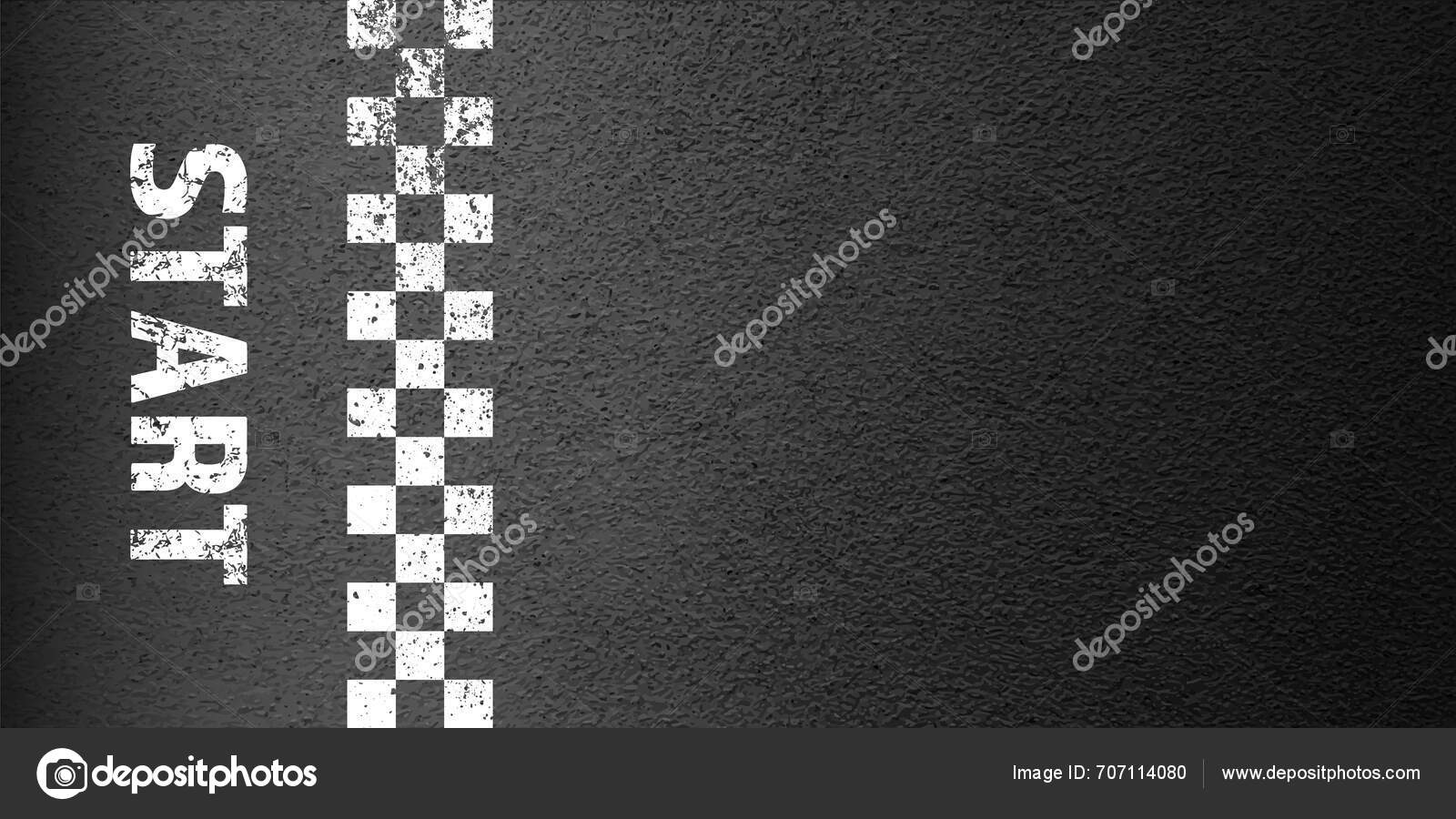 Asphalt Road White Start Line Marking Concrete Highway Surface Texture ...