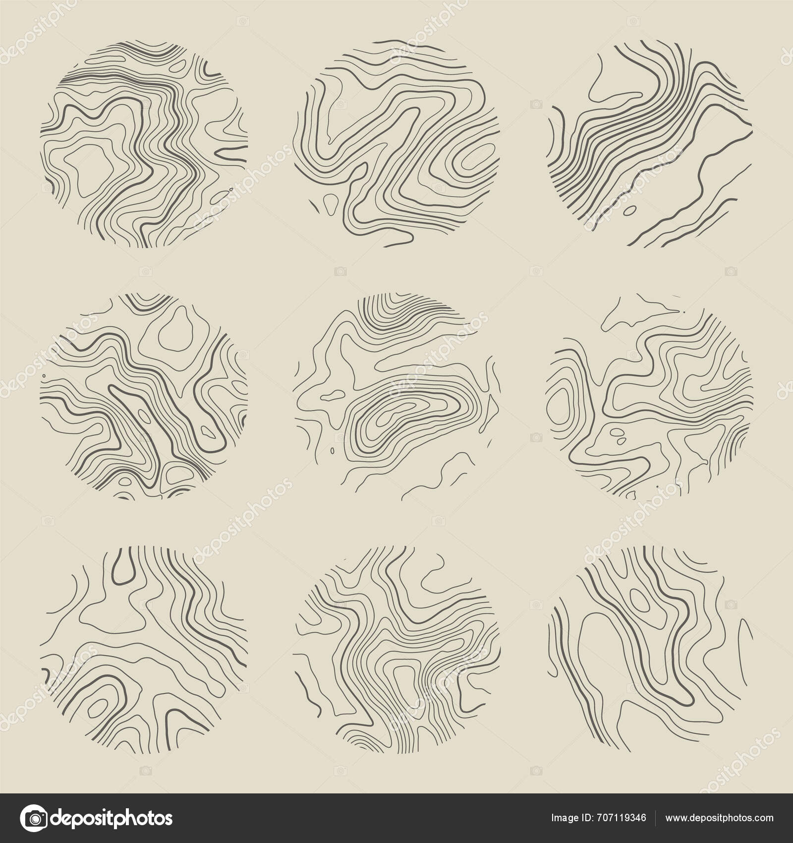 Topographic Map Contour Lines Geographic Terrain Grid Relief Height ...