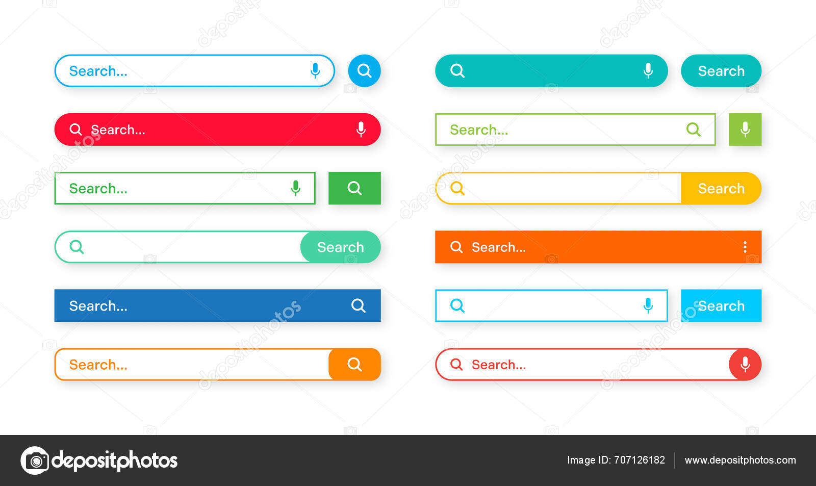 Colorful Search Bar Templates Internet Browser Engine Search Box ...