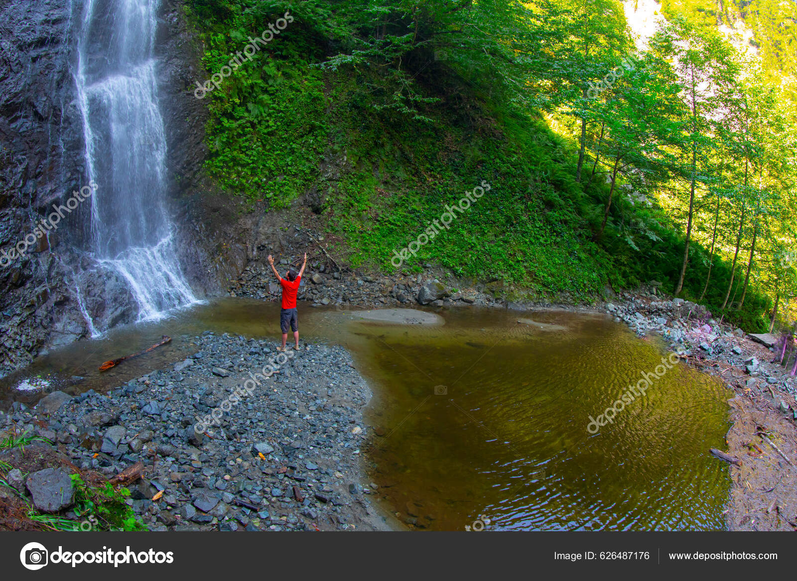 Closeup View Tar River Waterfall Camlihemsin Rize Turkey — Stock Photo ...