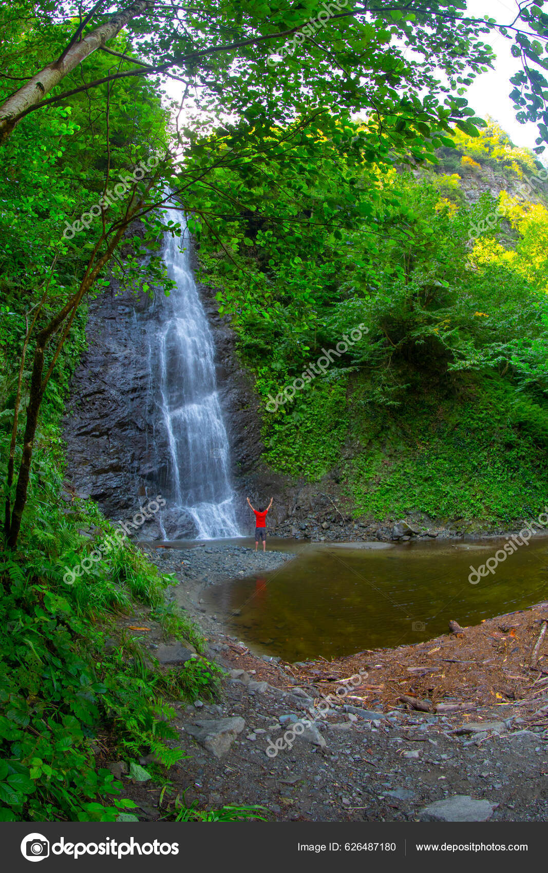 Closeup View Tar River Waterfall Camlihemsin Rize Turkey — Stock Photo ...