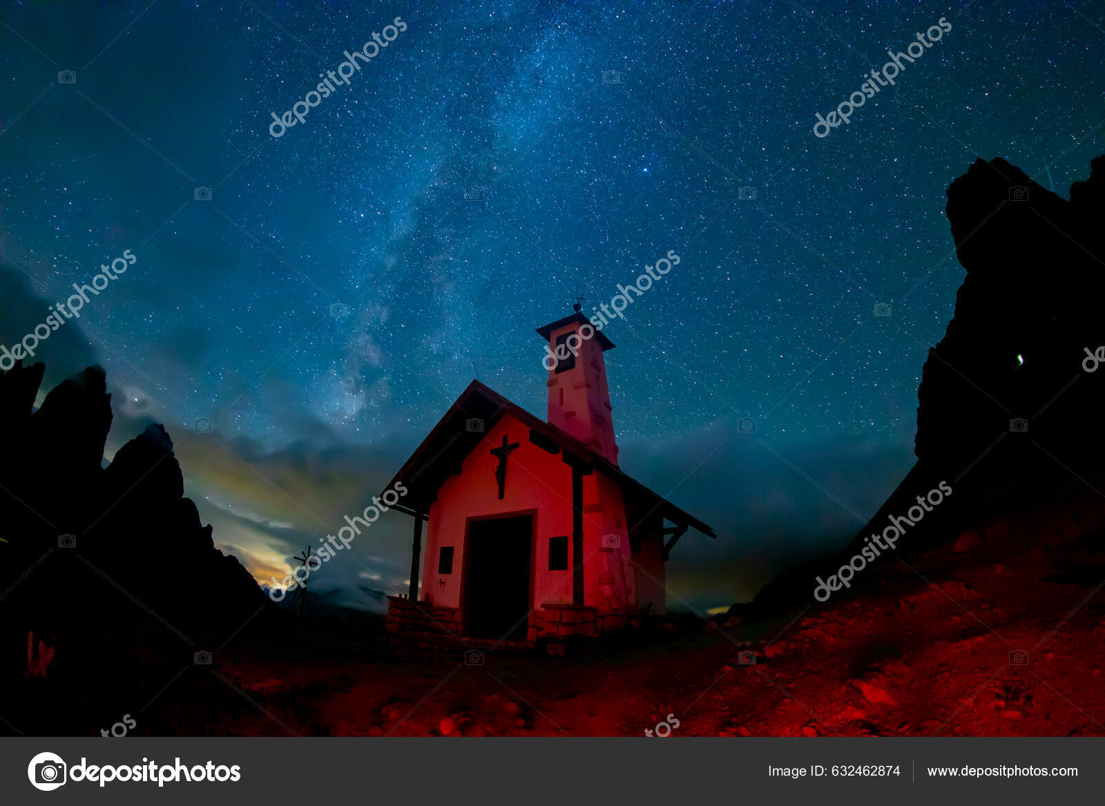 Green Tent Lighted Backdrop Incredible Starry Sky Three Peaks Lavaredo ...
