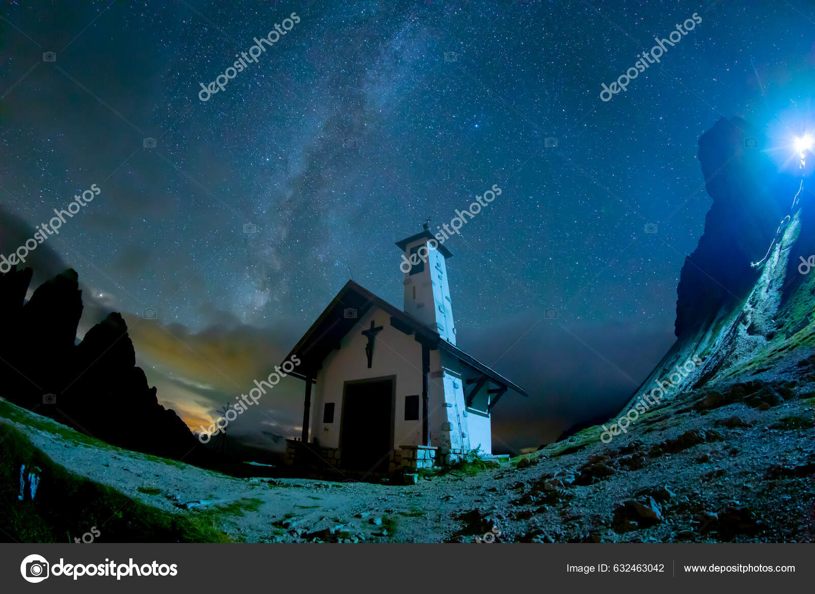 Green Tent Lighted Backdrop Incredible Starry Sky Three Peaks Lavaredo ...