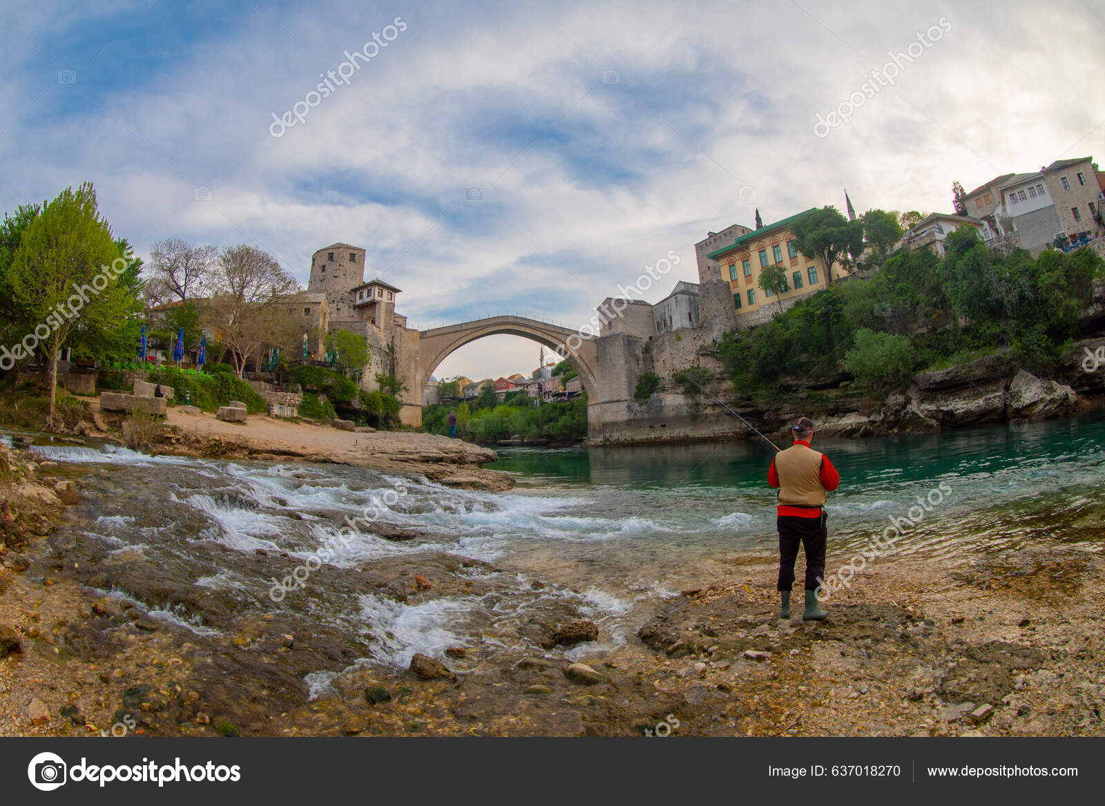 Fantastic Skyline Mostar Mostar Bridge Houses Minarets Sunset Location ...