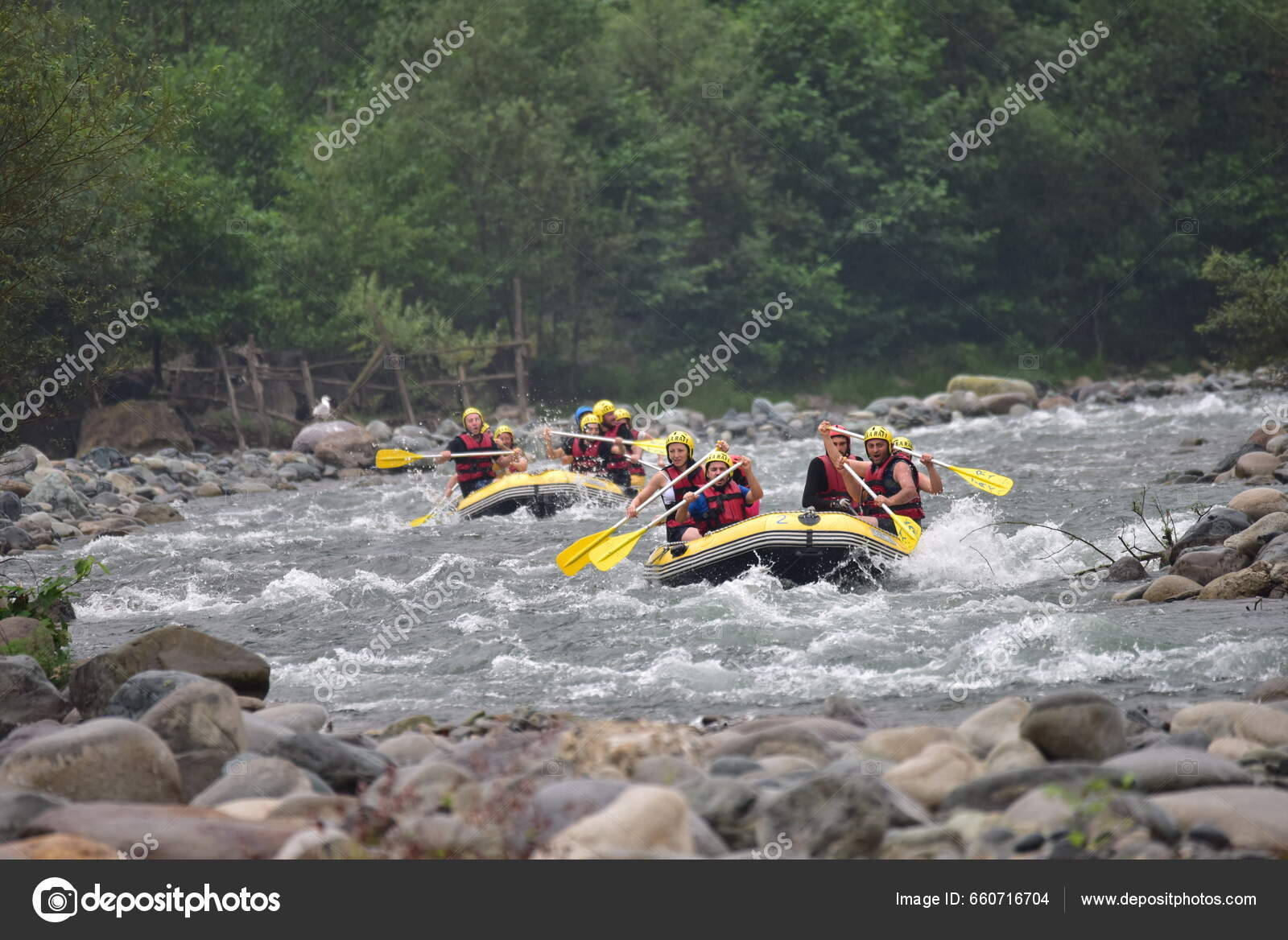 Tourists Who Rafting River Storm Firtina Deresi — Stock Editorial Photo ...